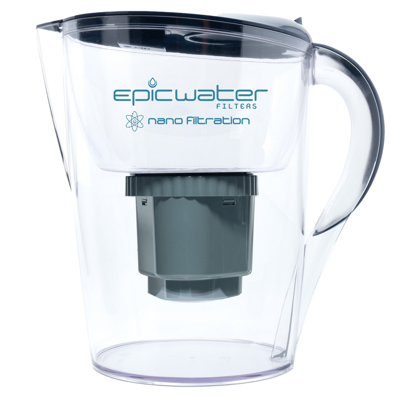 Epic Nano Water Filter Pitcher | Navy Blue | Removes Bacteria & Virus